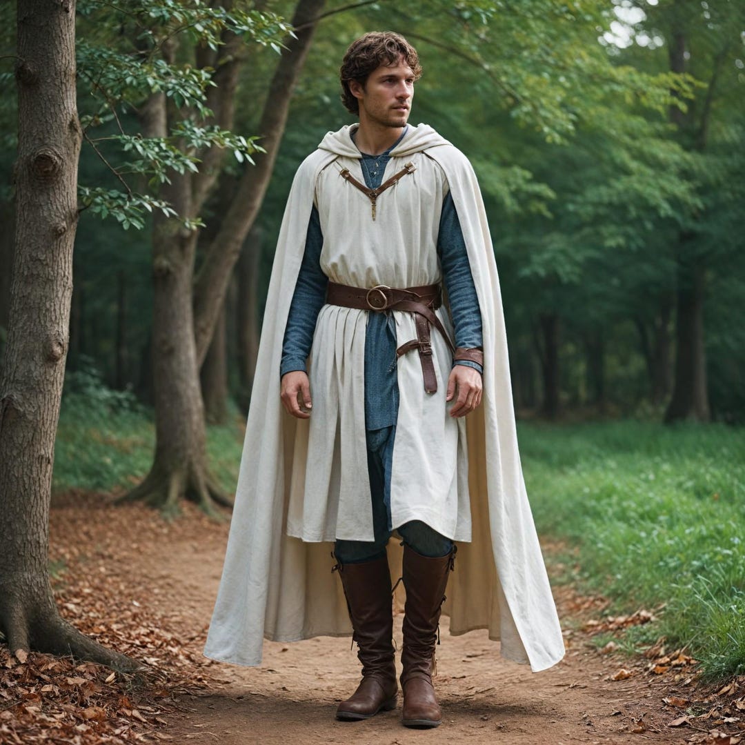 Medieval Knight Hooded Cloak | Renaissance Nobleman's Robe | Viking ...