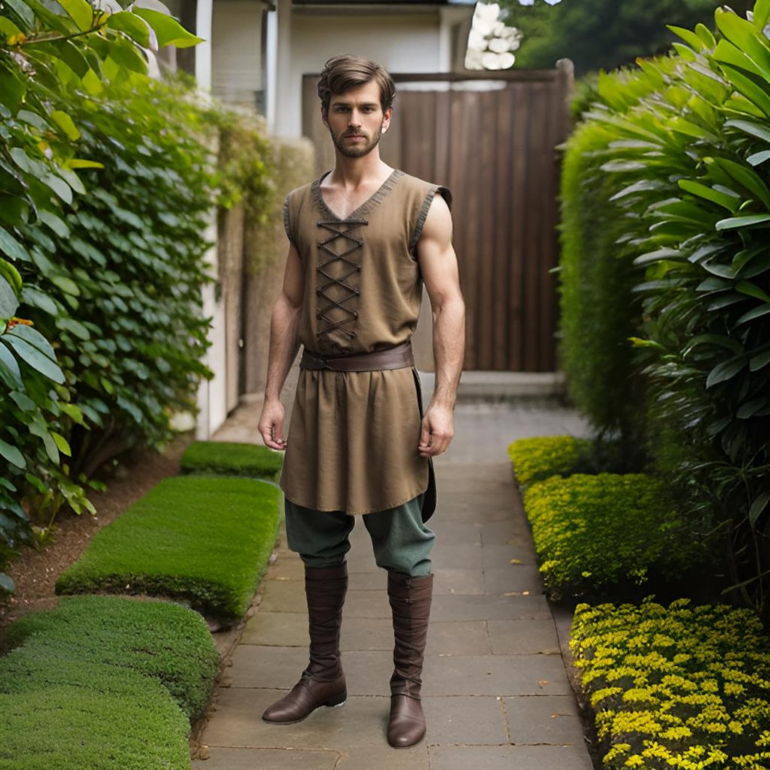 Men's Medieval Peasant Vest | Renaissance Viking Period Costume ...