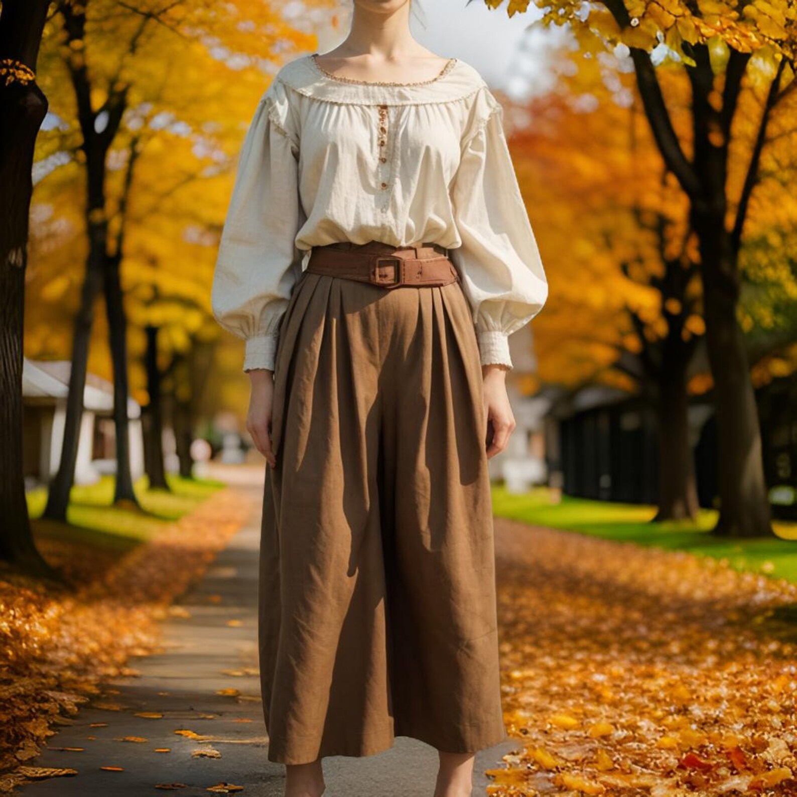 Traditional Peasant Costume for Women Renaissance Long Sleeve Outfit ...