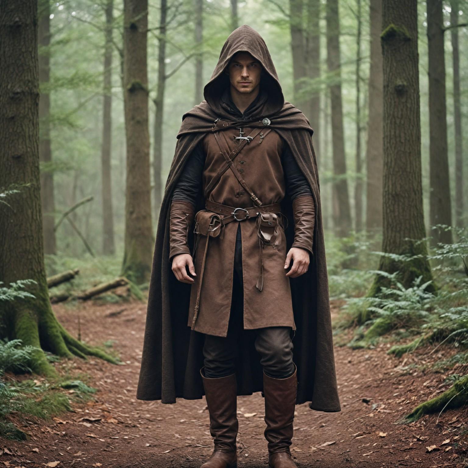 Brown Medieval Ranger Cloak | Hooded Warrior Assassin Tunic | Viking-inspired Forest Cosplay ...