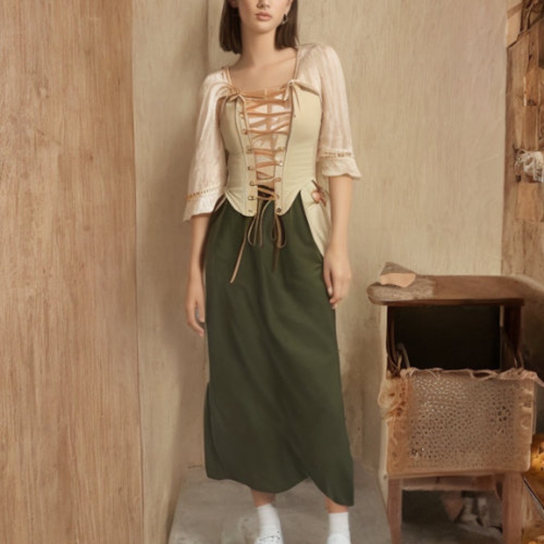 Medieval Renaissance Lace-up Corset Tops Vintage Bustier Tops Corsets ...