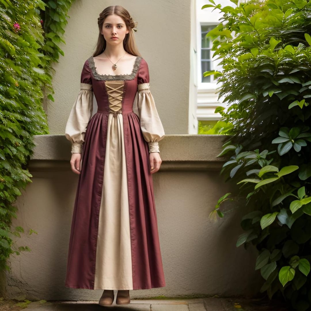 Medieval Maiden Lady's Dress | Renaissance Fair Lace-up Bodice Outfit ...