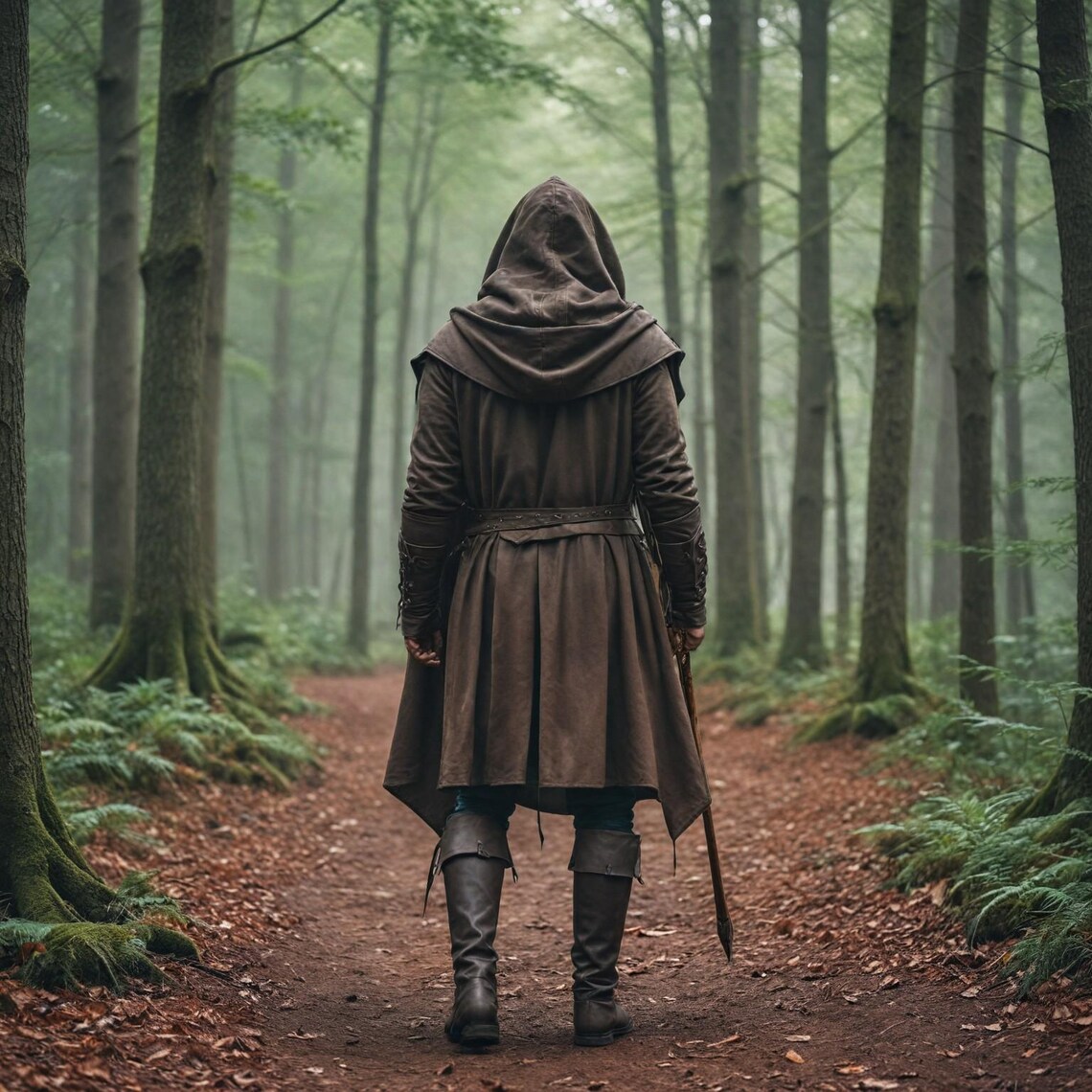 Brown Medieval Ranger Cloak | Hooded Warrior Assassin Tunic | Viking ...