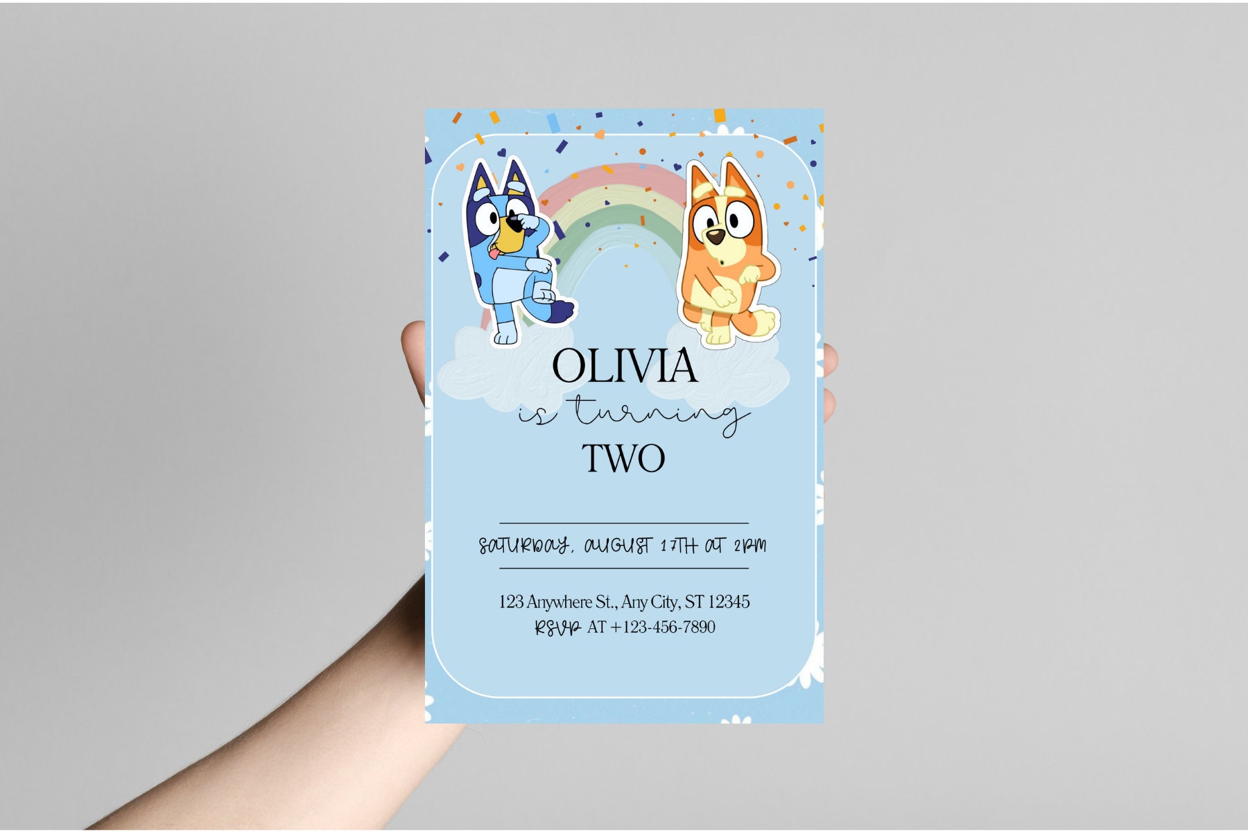 Bluey Theme Birthday Invitation Cute Digital Download Printable Kids ...