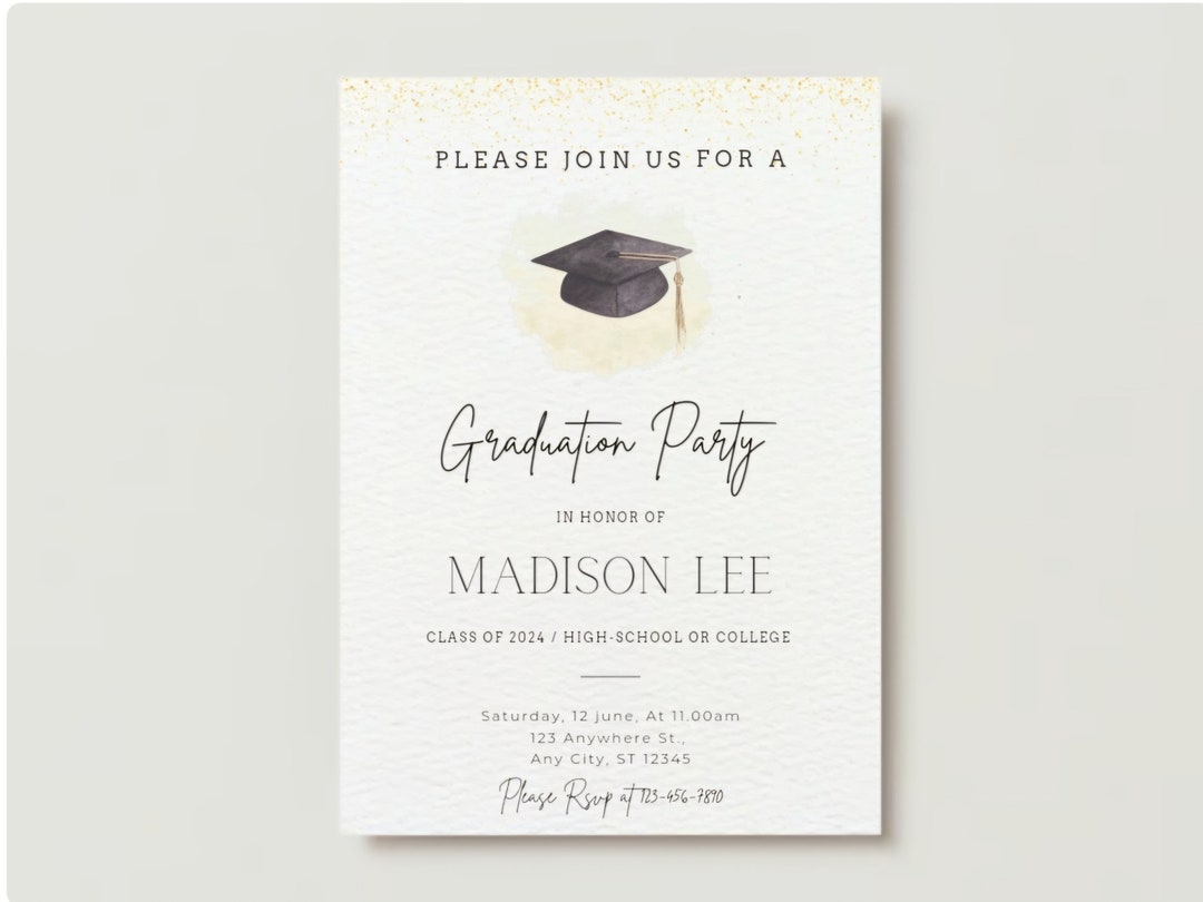 Virtual Graduation Party Digital Invitations Customizable Designs - Etsy