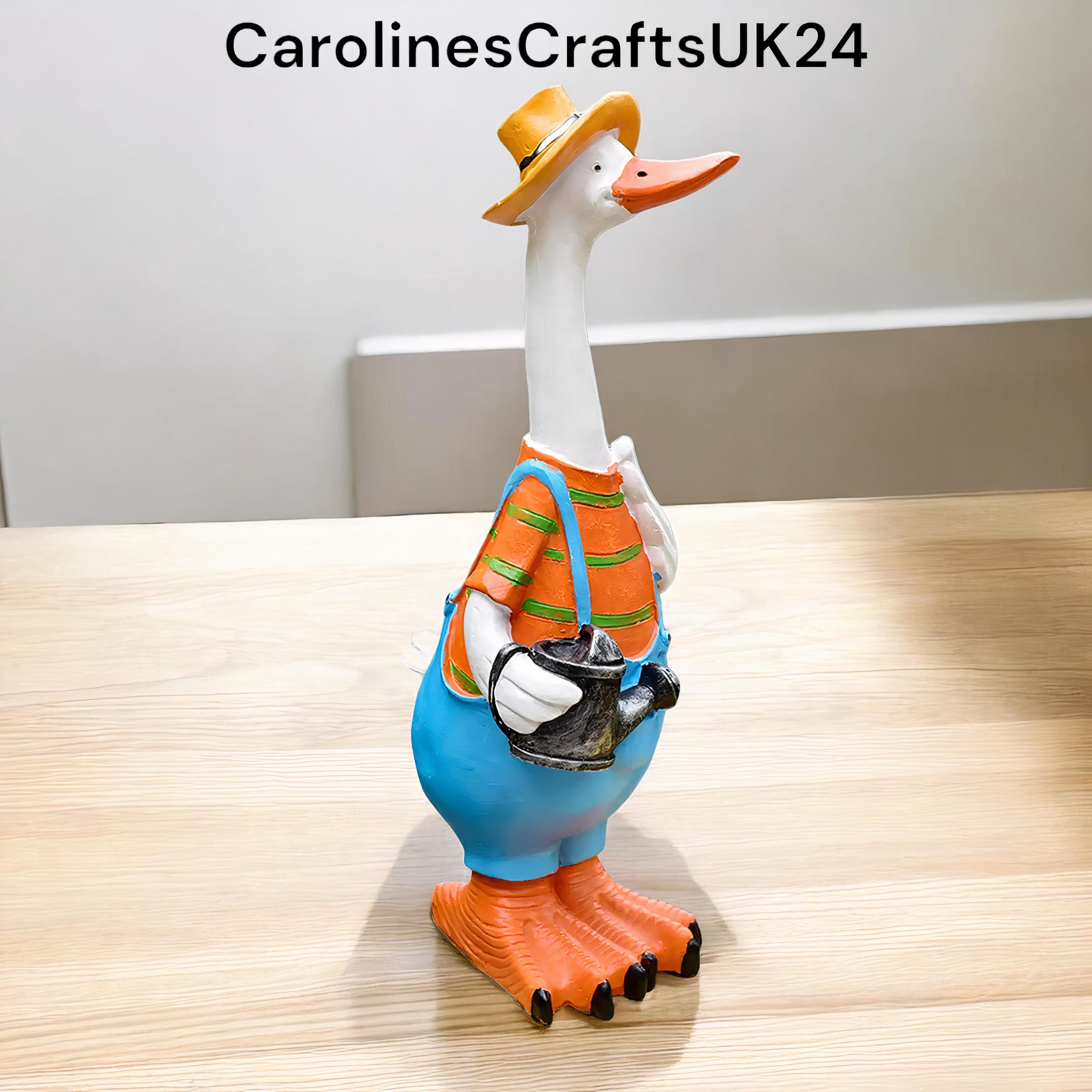 Resin Duck Statue Garden Sculpture Handcrafted Duck Ornament Colourful ...