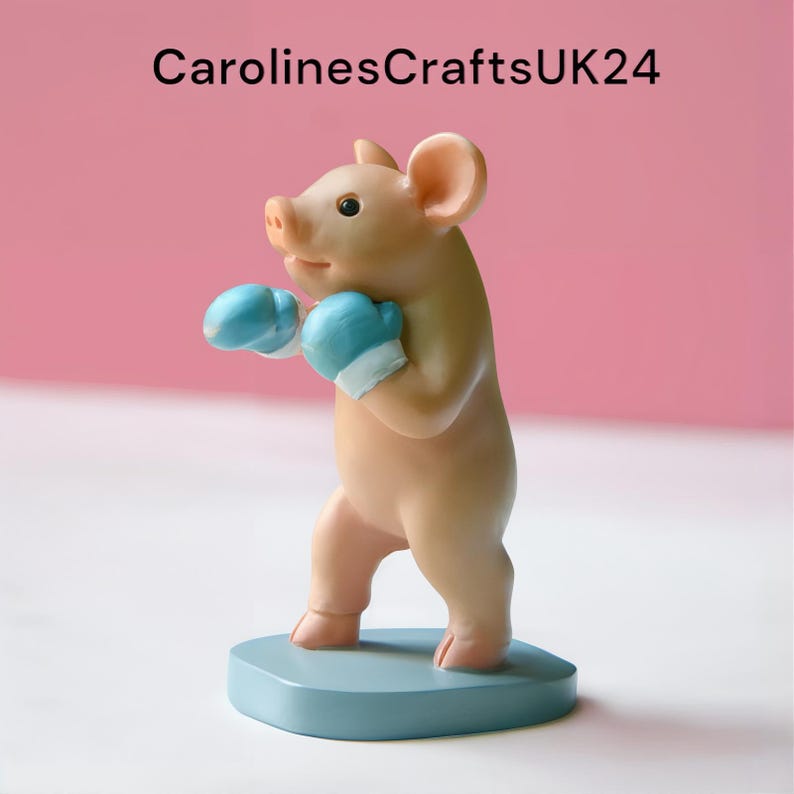Mini Resin Boxing Pig Ornament Fighting Pig Handcrafted Pig Figurine ...