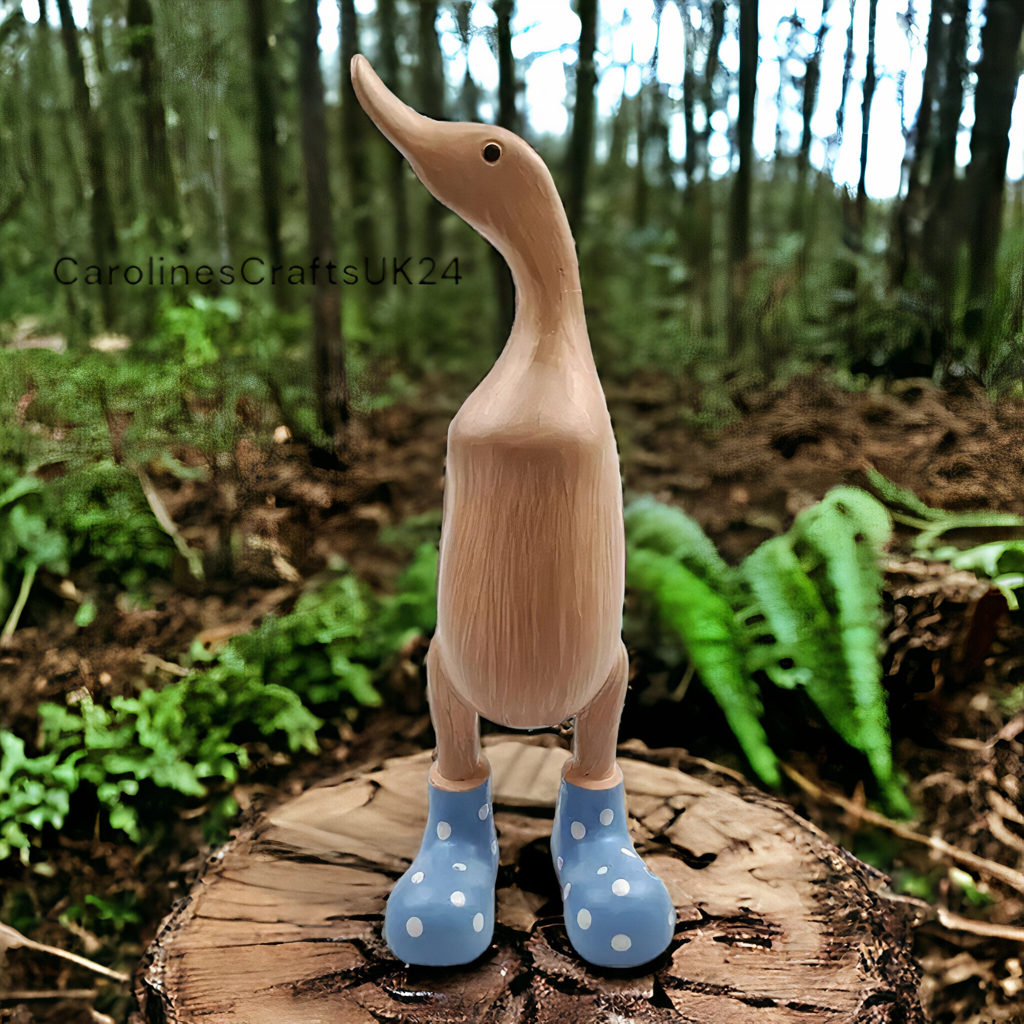 Wooden Resin Duck Statue Garden Sculpture Handcrafted Duck Ornament ...