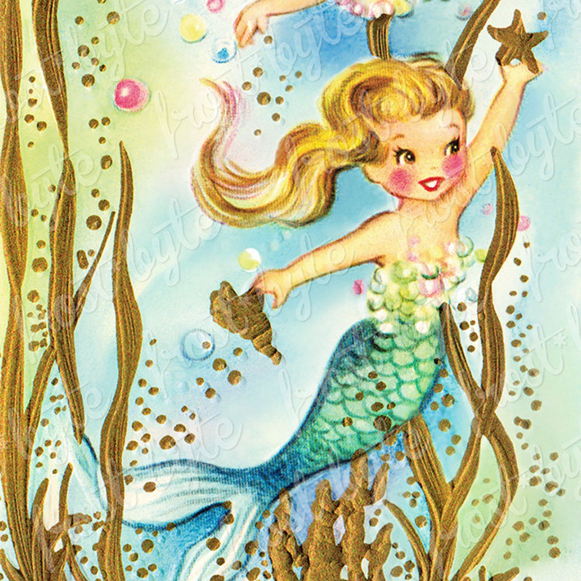 Three Pretty Mermaids Under the Sea Instant Downloadable - Etsy Australia