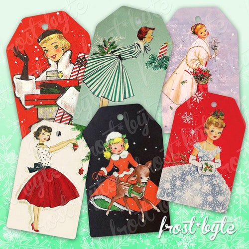 INSTANT DOWNLOAD Retro Christmas Tags Retro Christmas - Etsy