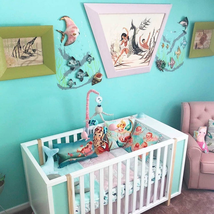 Beautiful Mermaid With Shell Fan Vintage Image Digital | Etsy