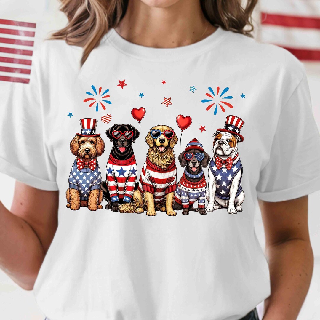 Cool Patriotic Dogs, Star Pup Squad, 4th of July Fun Gift, Red White ...