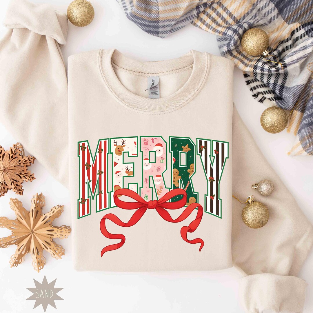 Merry Sweatshirt, Christmas Cheer Shirt - Etsy