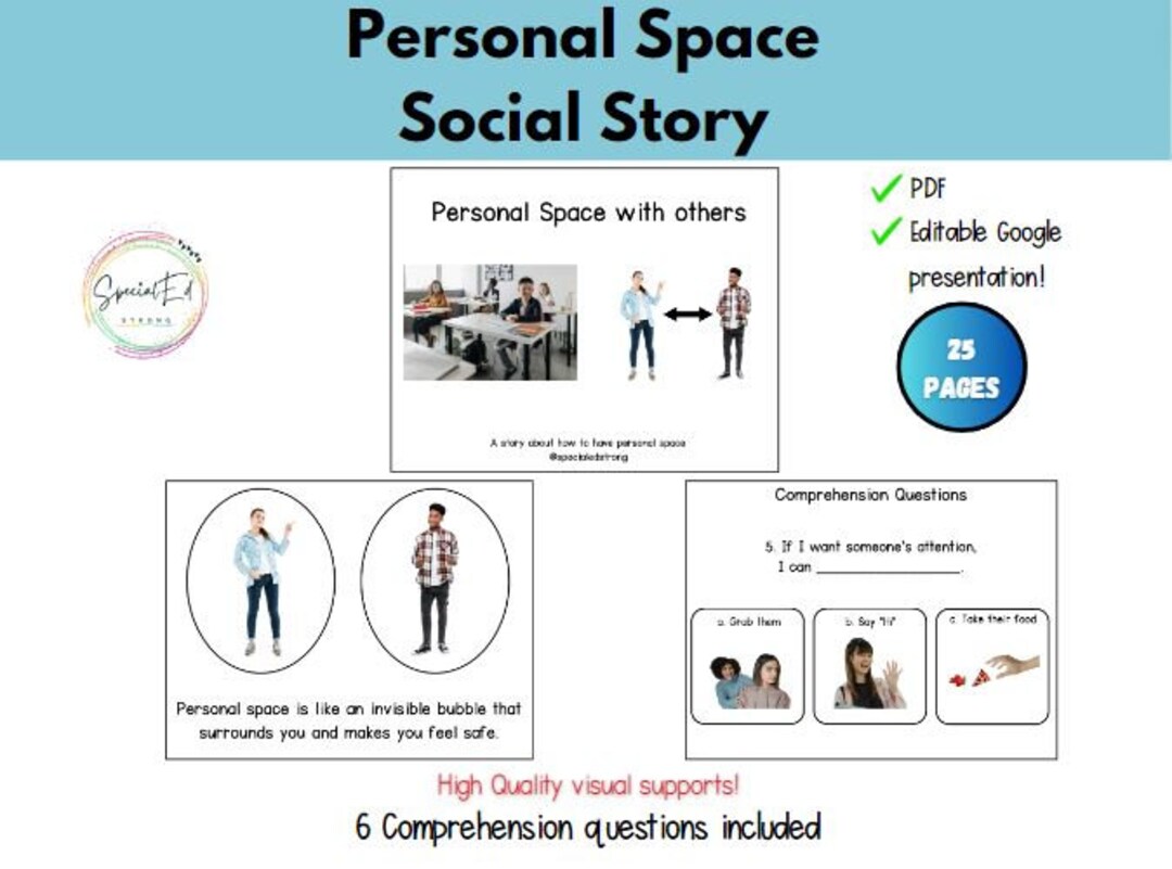 Personal Space Hands to Self Editable Social Story - SEL - Comp ...