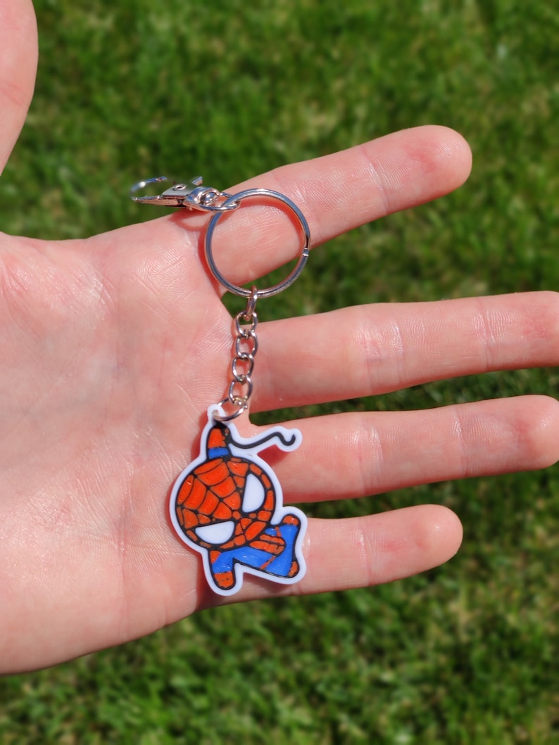 Cute Spiderman Keychain 3D Printed - Etsy