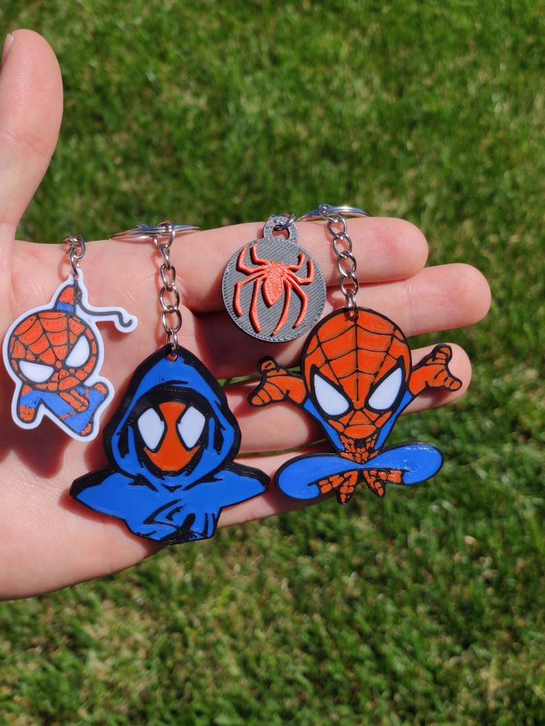 Cute Spiderman Keychain 3D Printed - Etsy