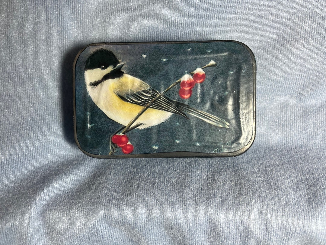 Melody Lamb Tin, Altered Altoid Tin, Chickadee Bird Art From Original ...