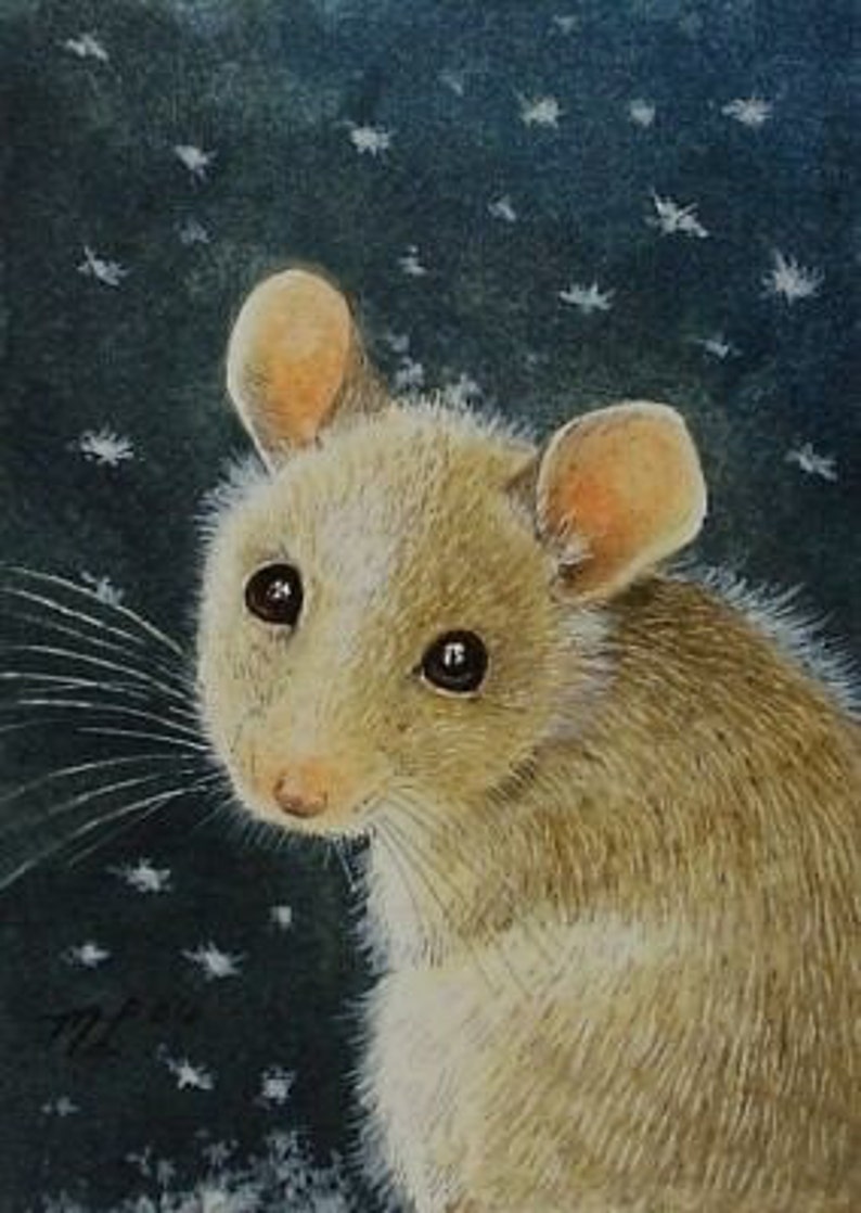 Cute Mouse Art Melody Lea Lamb ACEO Print - Etsy