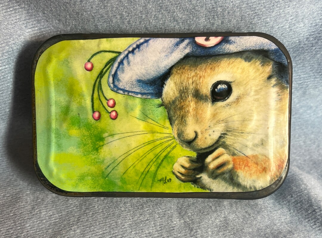 Melody Lamb Tin, Altered Altoid Tin, Squirrel in a Bonnet From Original ...