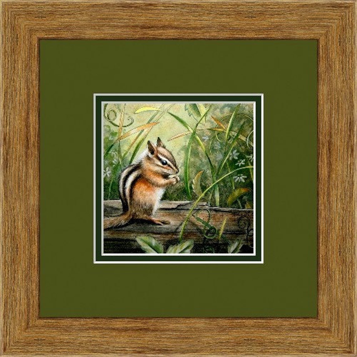 Chipmunk Woodland Animal Art 5 X 5 Giclee Print by Melody Lea - Etsy Canada