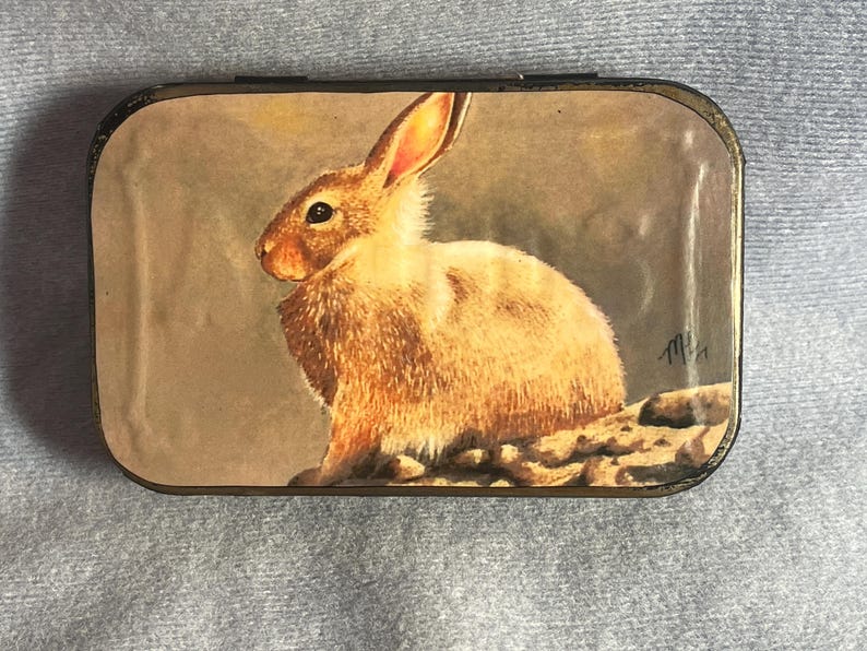 Melody Lamb Tin, Altered Altoid Tin, Fall Rabbit From Original Art ...
