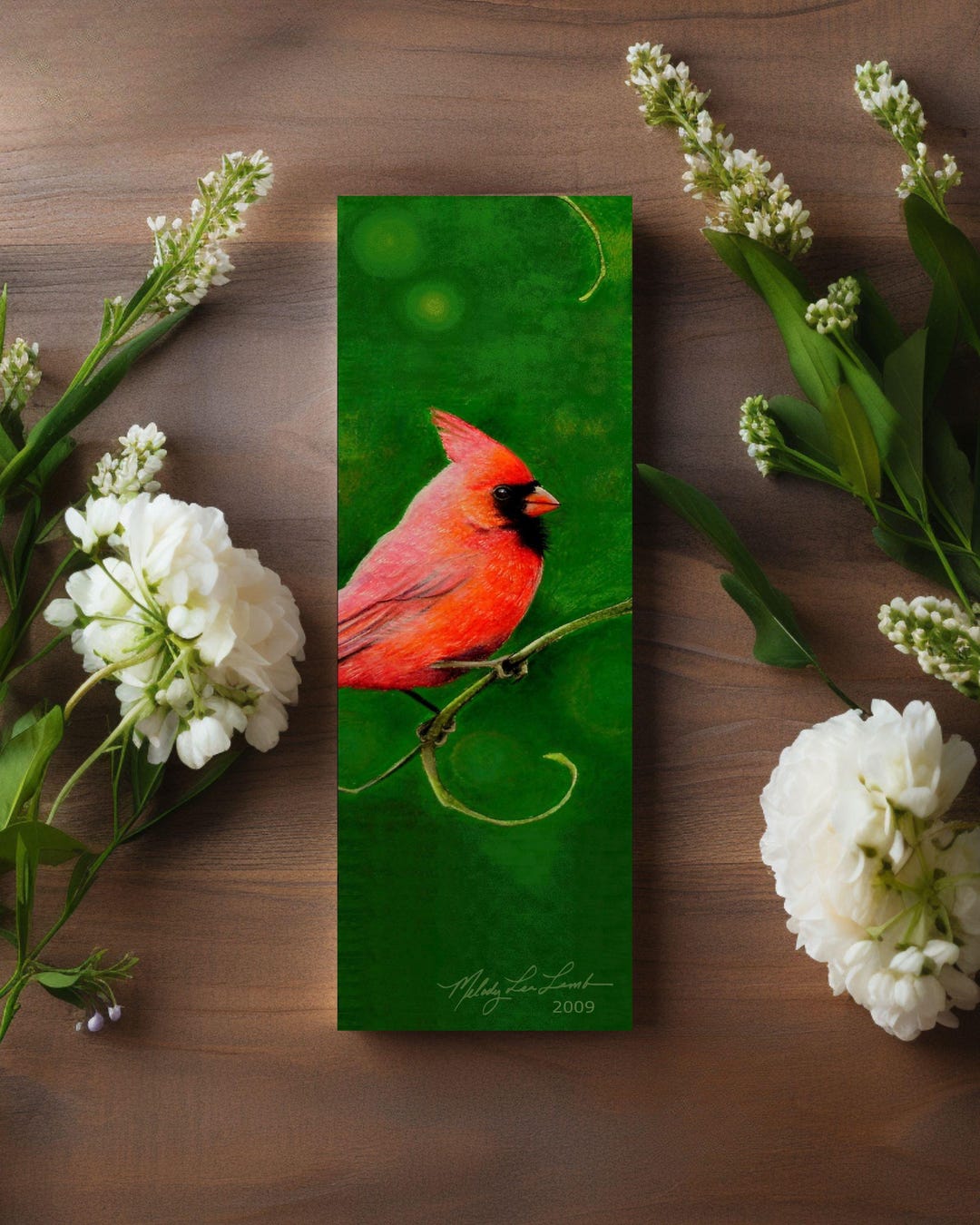 Cardinal Bird Art Bookmark From Original Art by Melody Lea Lamb - Etsy