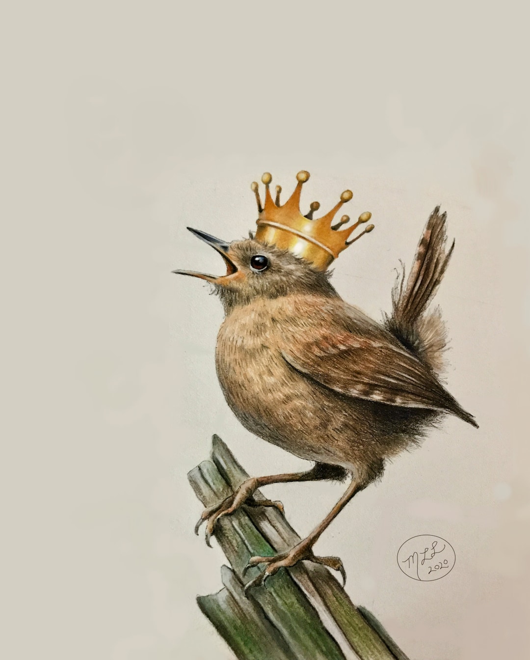 Giclee Print of Original Wren Painting. the Wren Queen Art by Melody ...