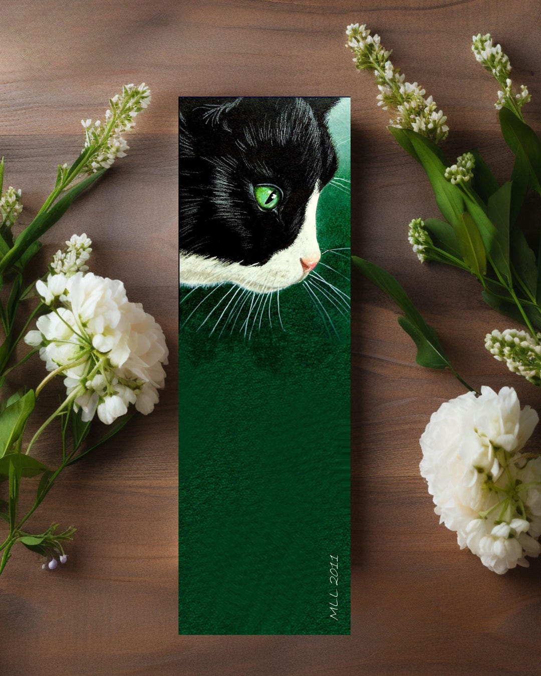 Tuxedo Cat Bookmark From Original Art by Melody Lea Lamb - Etsy