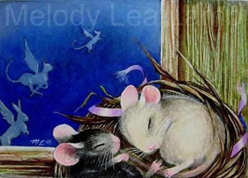 Mice in a Nest Childrens Book Illustration by Melody Lea Lamb - Etsy