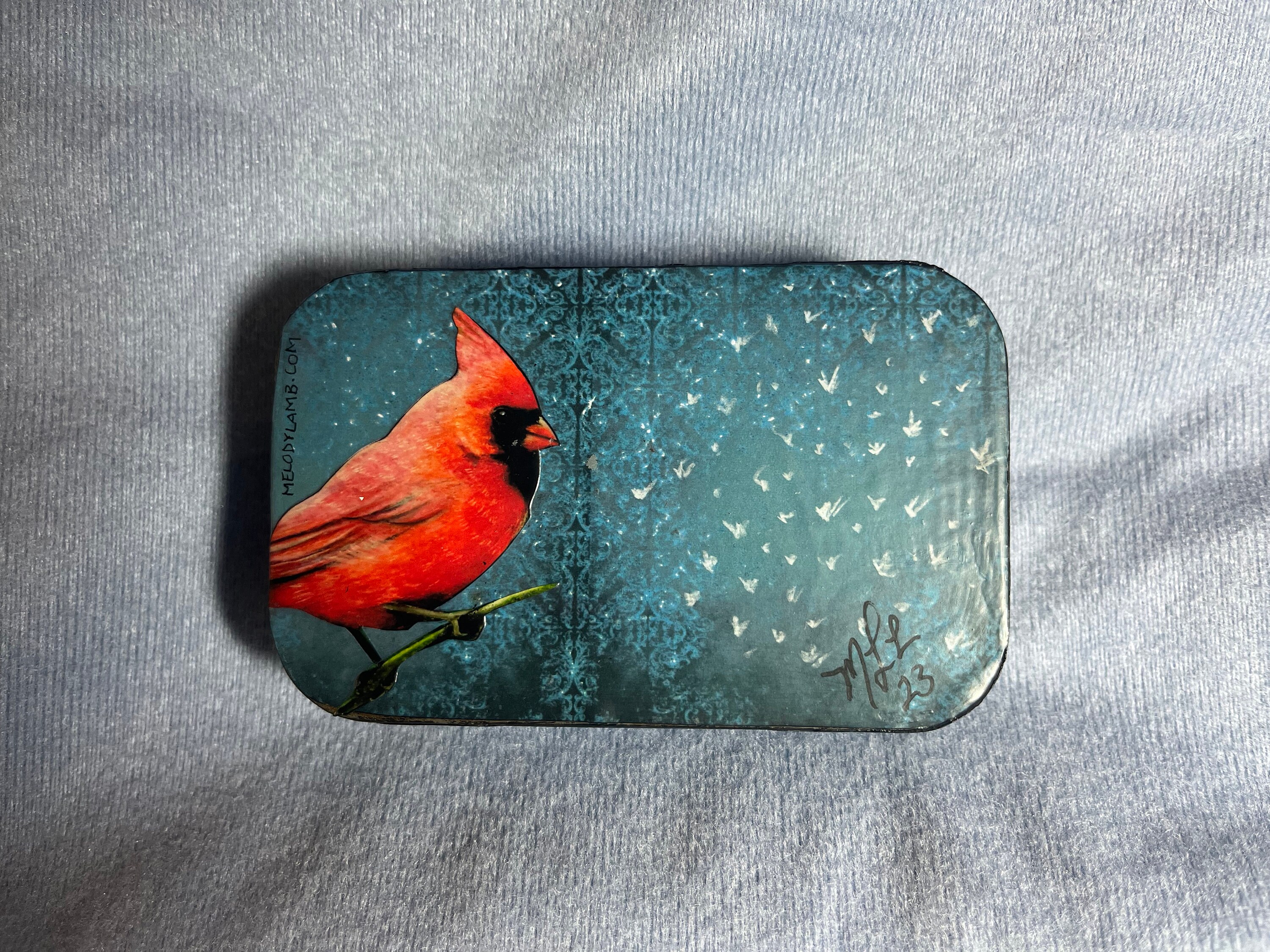 Melody Lamb Tin, Altered Altoid Tin, Chickadee Bird Art From Original ...