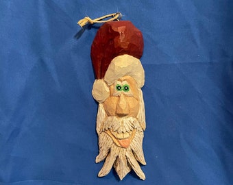 Unique Hand Carved Ornament One of a Kind Santa Wood Adair Rucker ...