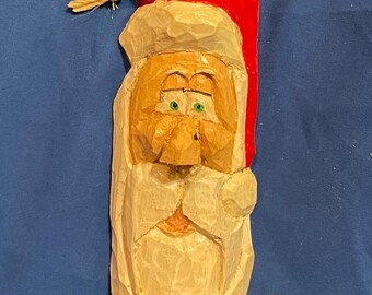 Unique Hand Carved Ornament One of a Kind Santa Wood Adair Rucker ...