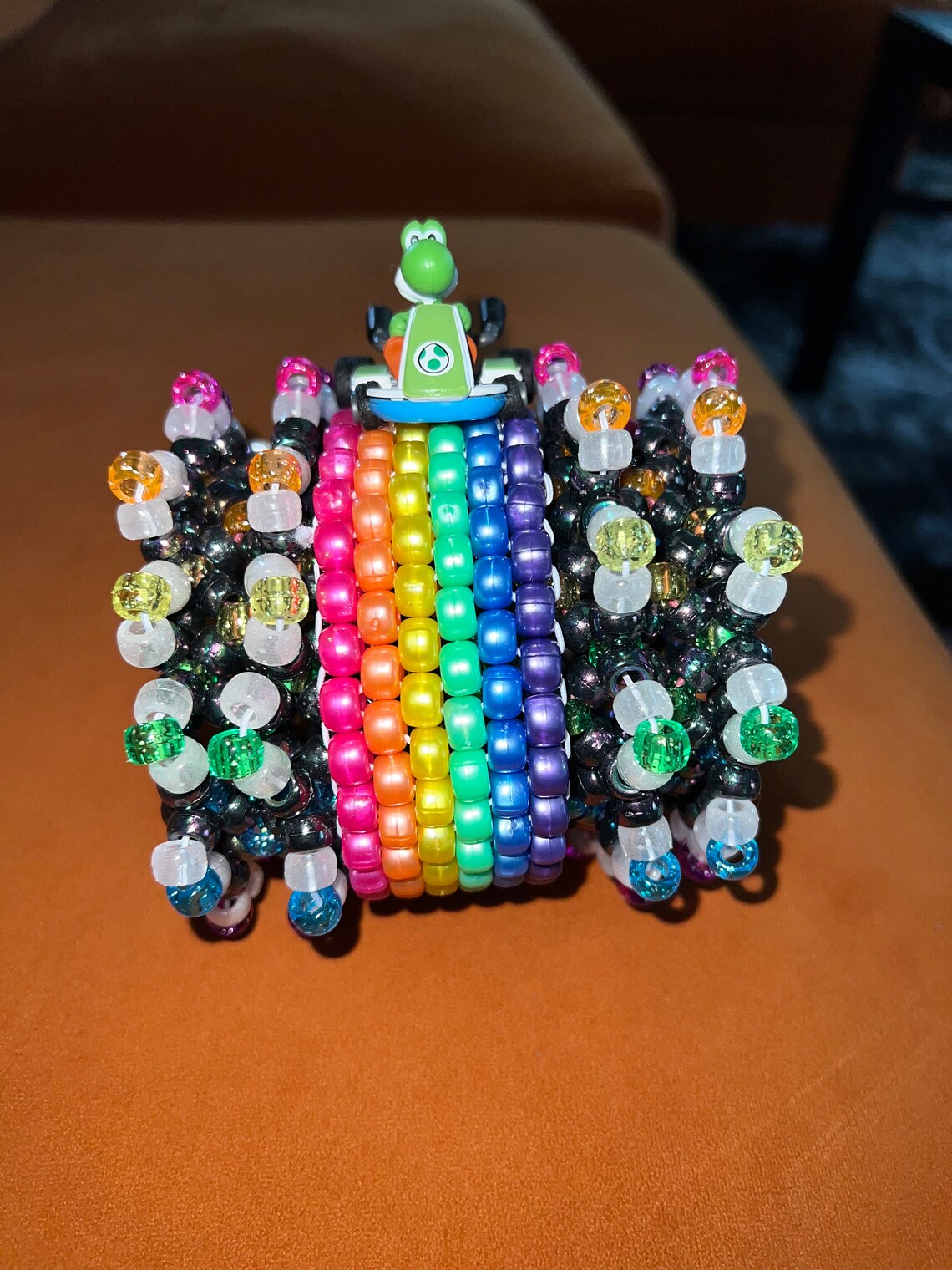 Kandi Bracelet ~ Rotating Mario Rainbow Road ~ Rave Jewelry ~ Festival ...
