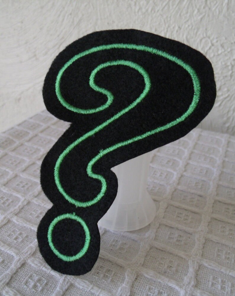 Question Mark, Green Question Mark, Iron on Patch, Embroidered Patch ...