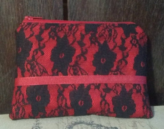 Lace Pouch Lace Bag Black Lace Zipper Pouch Toiletry - Etsy