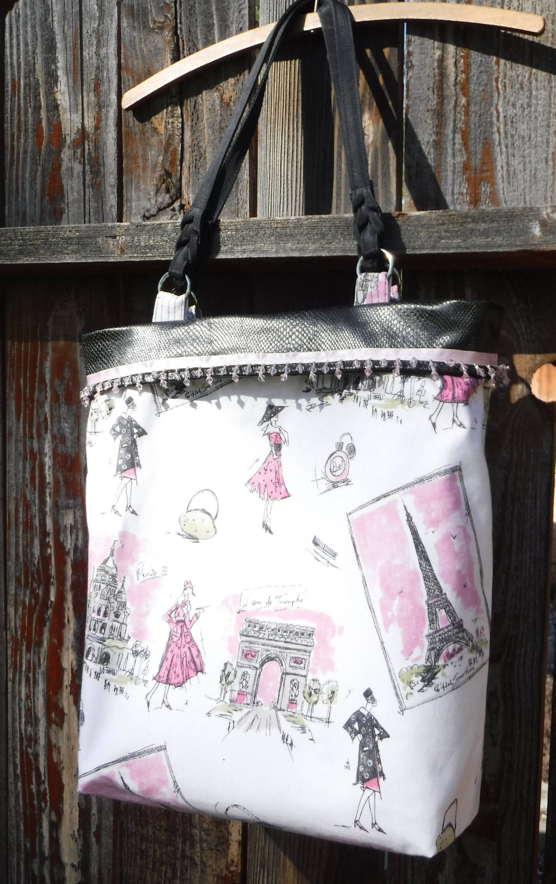 French Fashion French Tote Bag French Love Vintage Fashion | Etsy