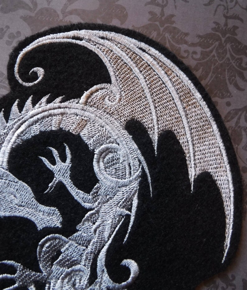 Dragon Patch Baroque Dragon Medieval Dragon Iron on Patch - Etsy
