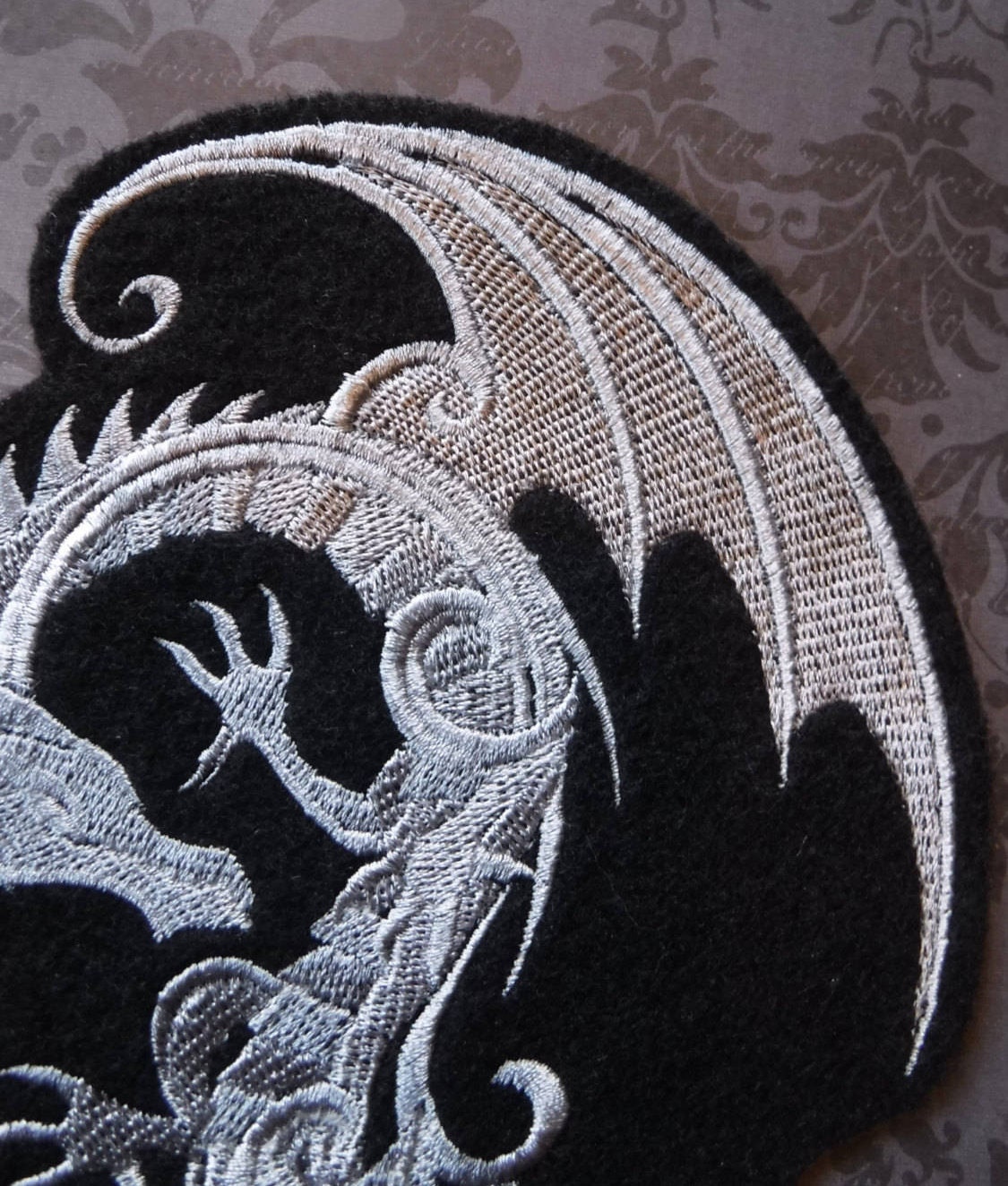 Dragon Patch Baroque Dragon Medieval Dragon Iron On Patch | Etsy