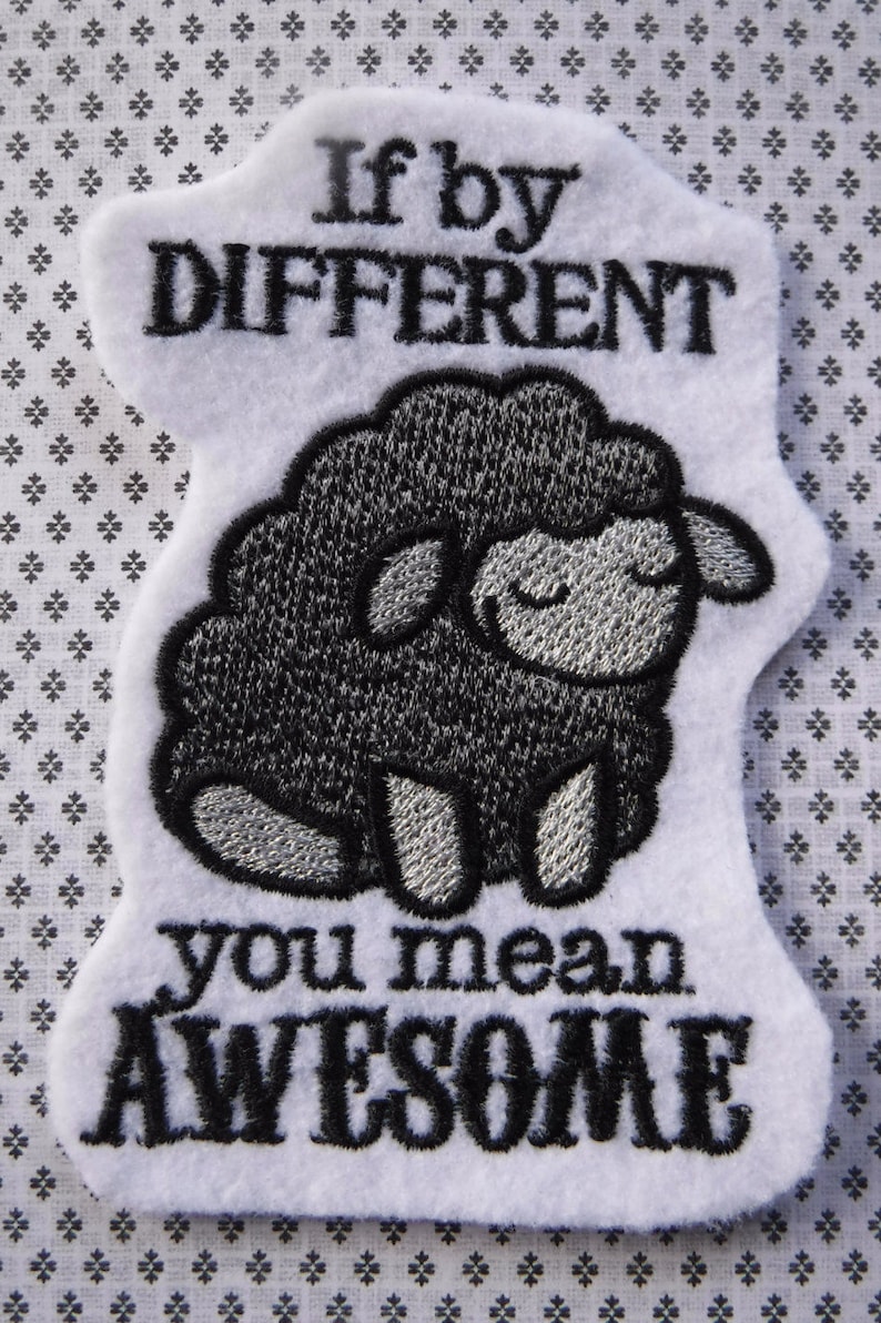 Black Sheep Black White Patch Black Embroidery Sheep Patch - Etsy