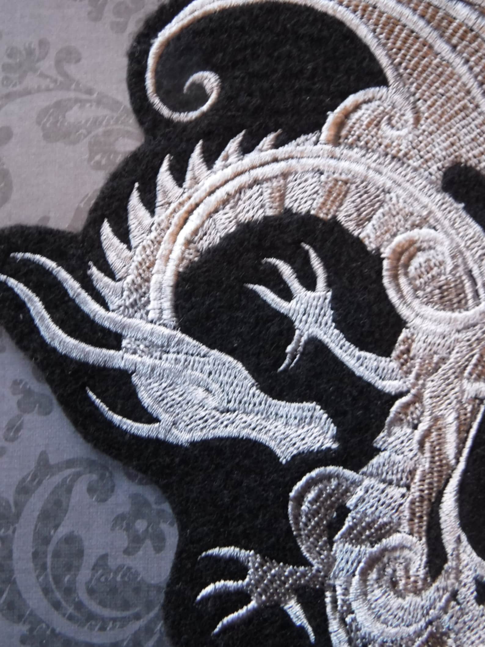 Dragon Patch Baroque Dragon Medieval Dragon Iron on Patch - Etsy