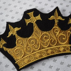 Crown Patch, Gold Crown Patch, Royal Crown, Royal Patch, Iron on Patch ...