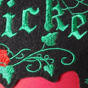 Wicked Patch, Wicked Gift, Wicked Witch, Iron on Patch, Gothic Patch ...