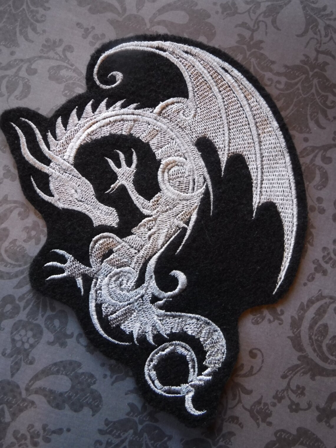 Dragon Patch Baroque Dragon Medieval Dragon Iron on Patch - Etsy