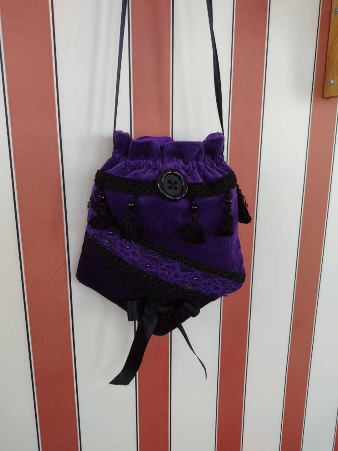 Purple Purse Purple Bag Purple Pouch Regency Purse - Etsy