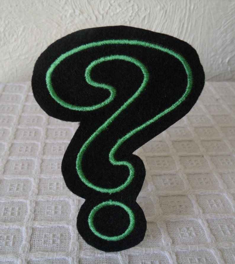 Question Mark, Green Question Mark, Iron on Patch, Embroidered Patch ...