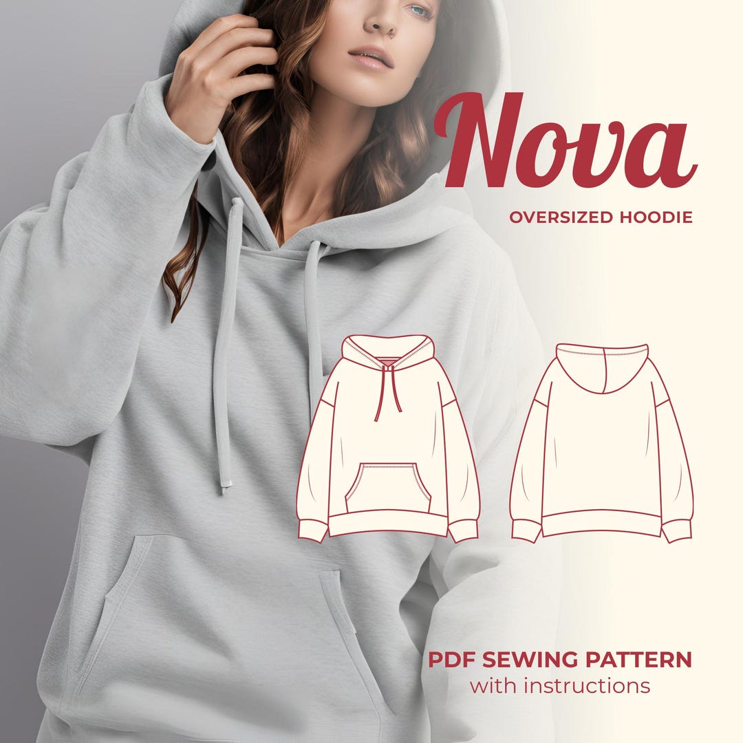 Oversized Hoodie Sewing Pattern \ Women Loungewear Pattern \ Women ...