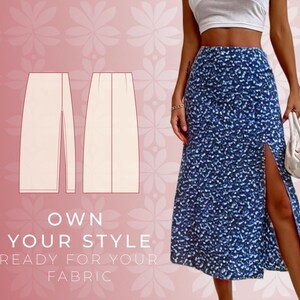 Maxi Slit Skirt | Slit Skirt Pattern | Skirt Sewing Pattern | Women ...