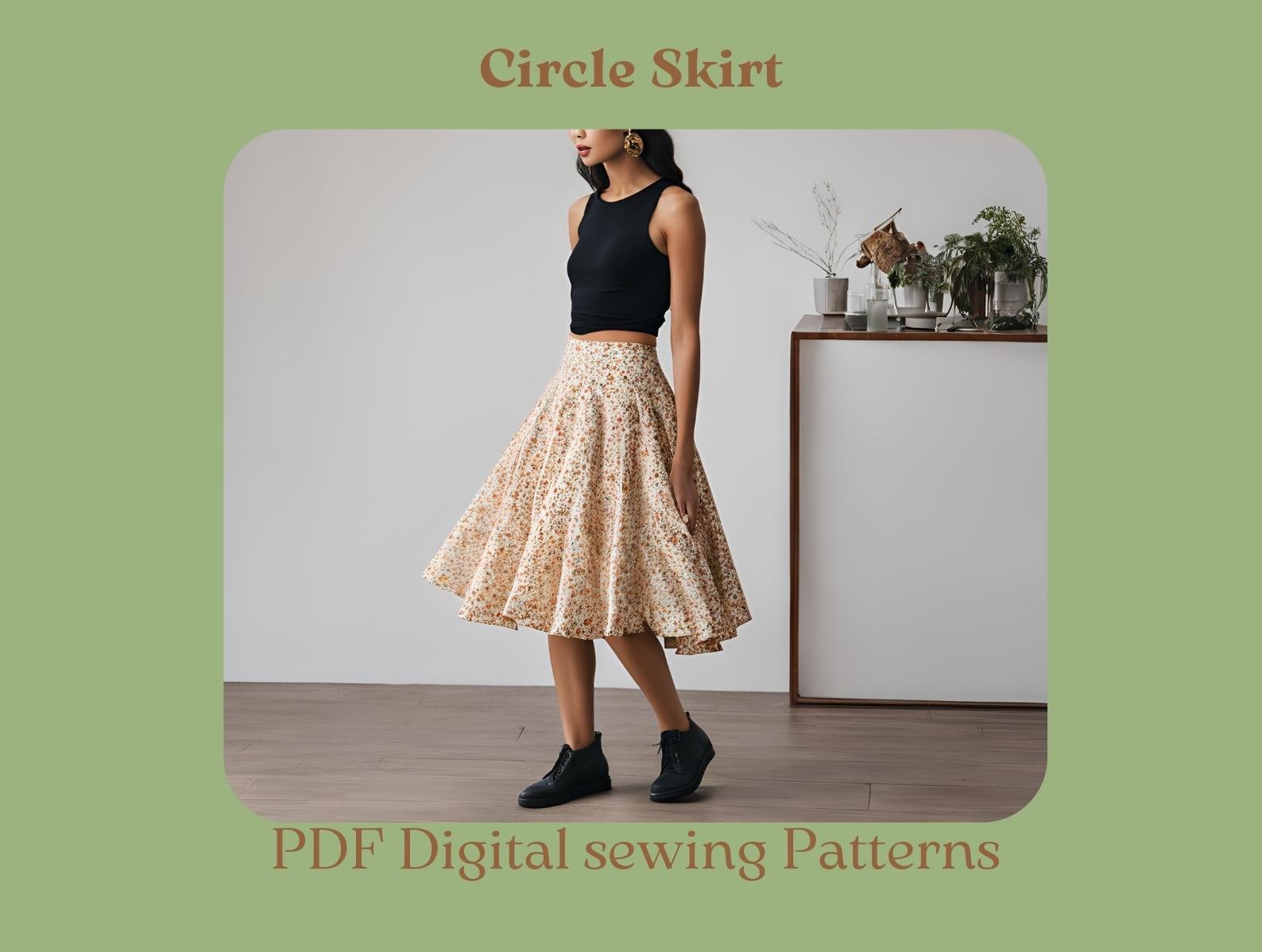Circle Skirt PDF Pattern \ 36-54 \ Instant Download \ Women's Sewing ...