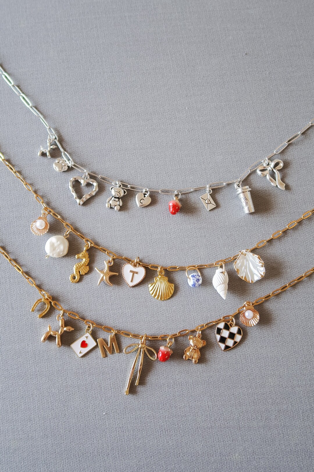 Build Your Own Custom Charm Necklace, Customizable Charm Necklace ...