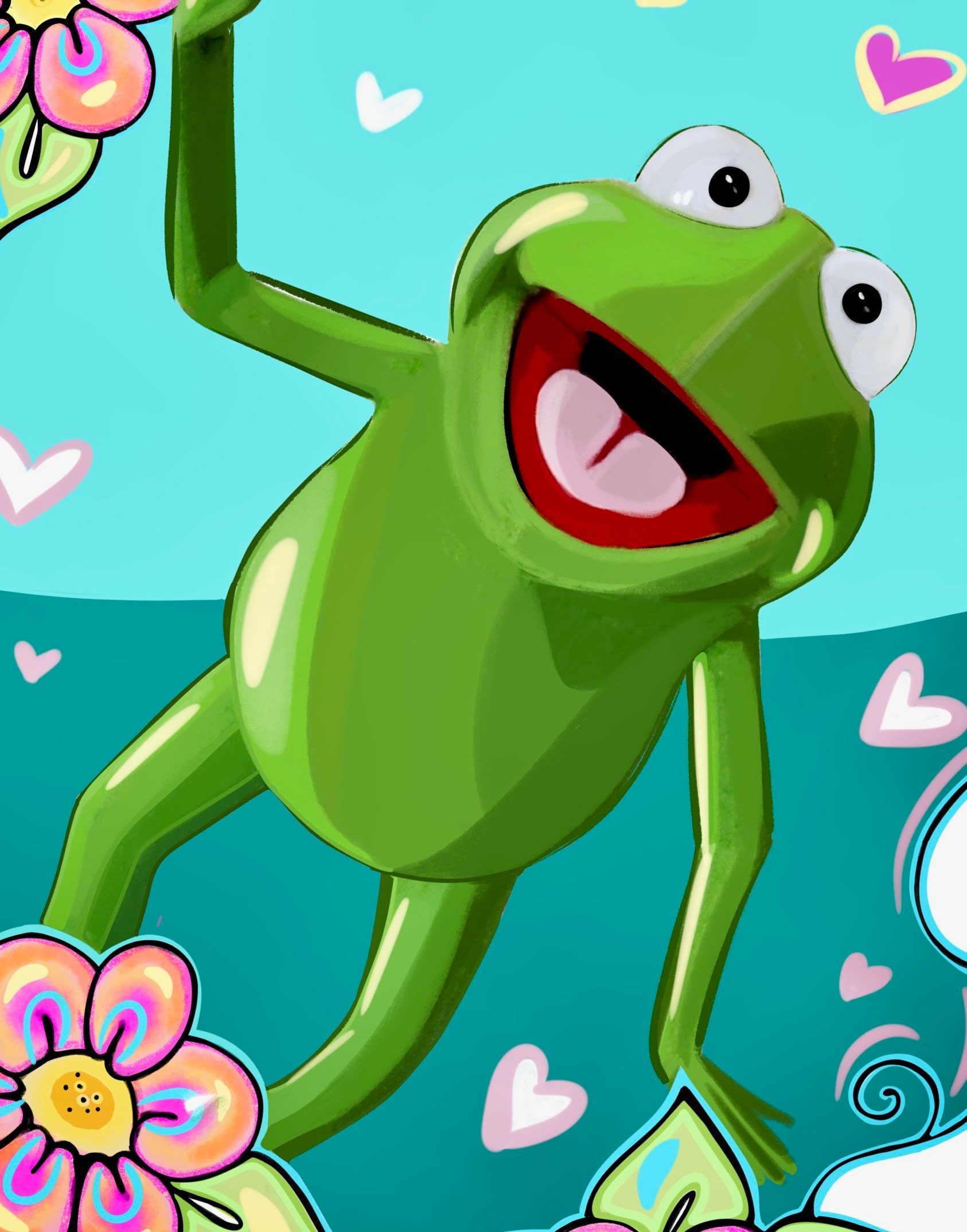 Robin the Frog / Kermit Nephew / the Muppets / Muppet Fan Art - Etsy UK